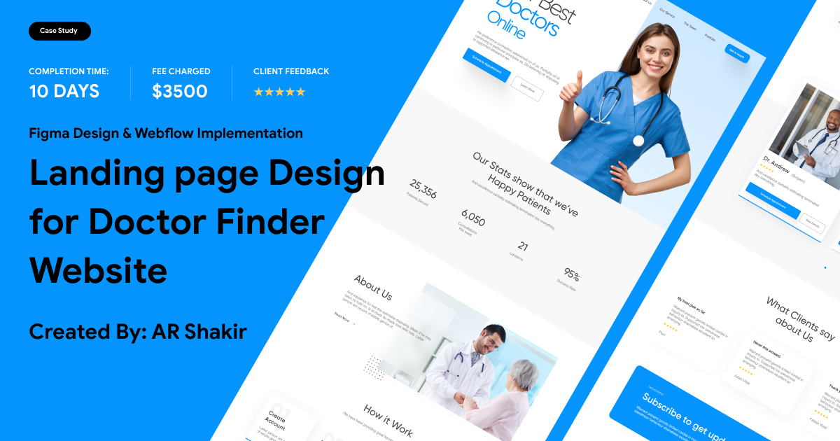 Landing page Design for Doctor Finder Website by AR Shakir