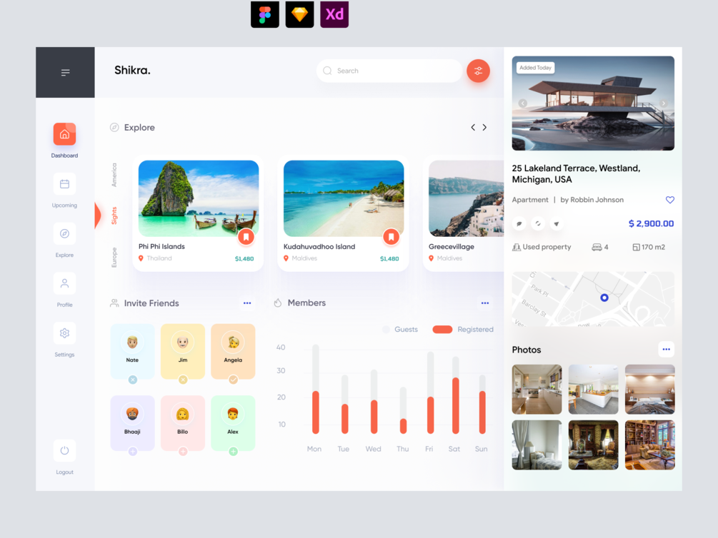 Travel Dashboard UI Concept(light theme) Figma Freebie | Travel ...